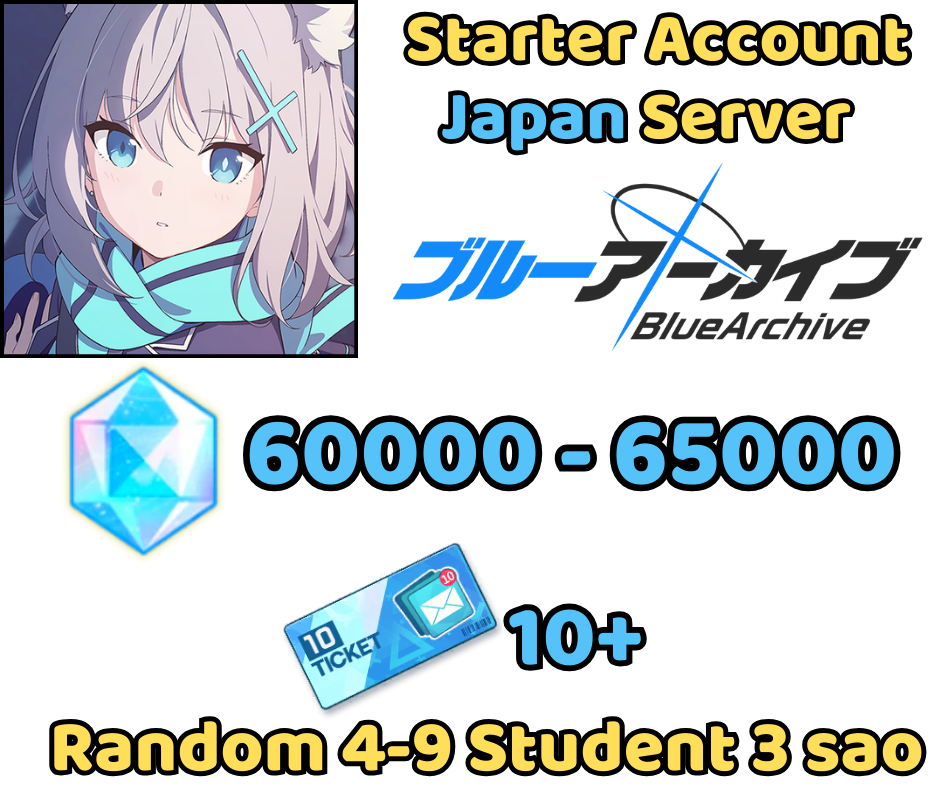 Blue Archive - Máy chủ Nhật Bản - 60000+ pyroxene